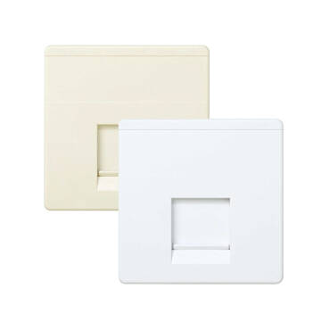 Flat Voice and Data Plate with Dust Cover for 1 AMP RJ45 Connector ...