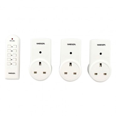 White UK Plug with an RF Remote Control - Ledkia