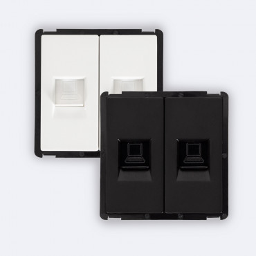 RJ45 Cat 6 Double Internet Module Modern Socket - Ledkia
