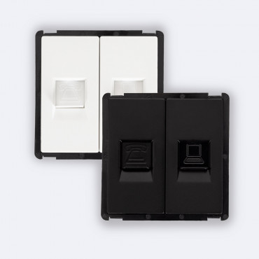 RJ45 CAT 6 Internet Module + RJ11 Modern Telephone - Ledkia