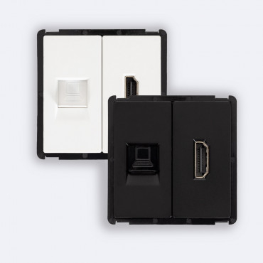 Contactdoos RJ45 CAT 6 Internet + HDMI Modern - Ledkia