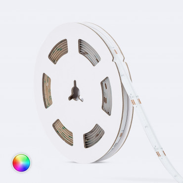 5m 24V DC RGB COB LED Strip 420LED/m CRI90 10mm Wide Cut at Every 5cm ...
