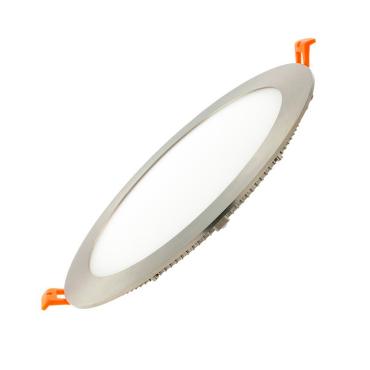 18W Round SuperSlim LED Downlight with Ø 205 mm Cut Out in Silver - Ledkia