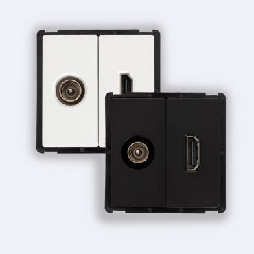 TV-Steckdose Männlich + HDMI Modern - Ledkia