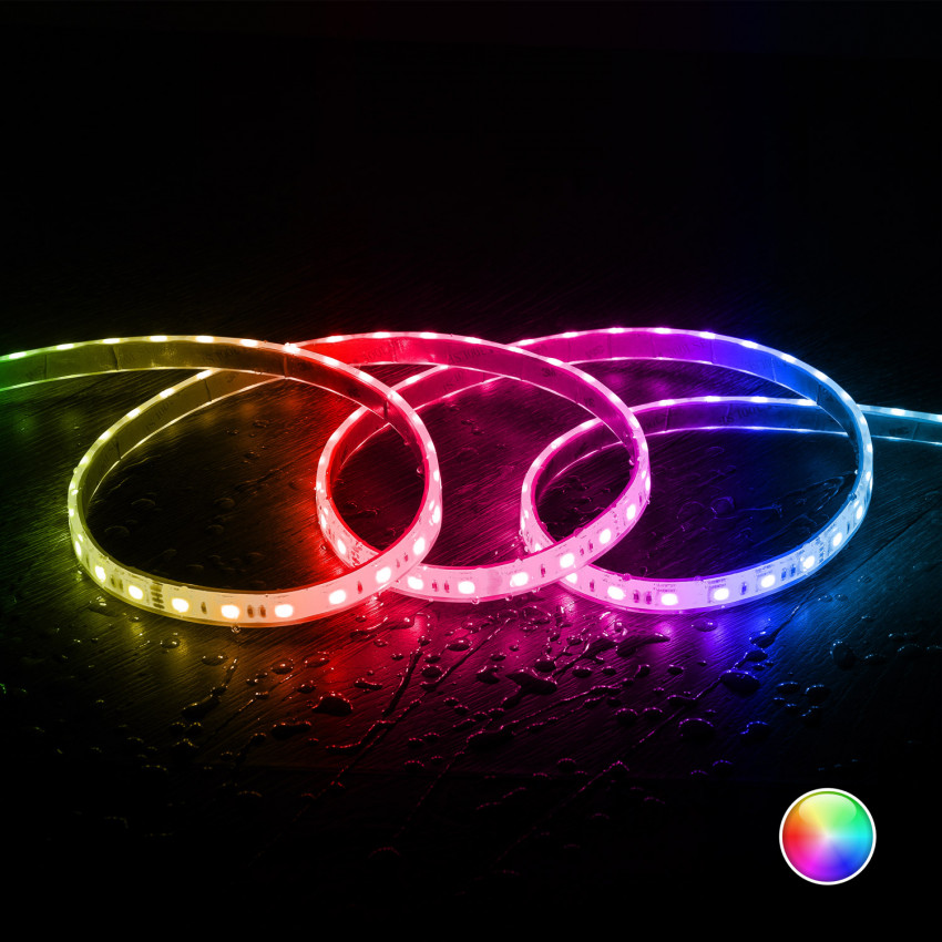 LED-Streifen RGB 24V DC 60LED/m 5m Tauchfähig IP68 Breite 12mm Breit ...