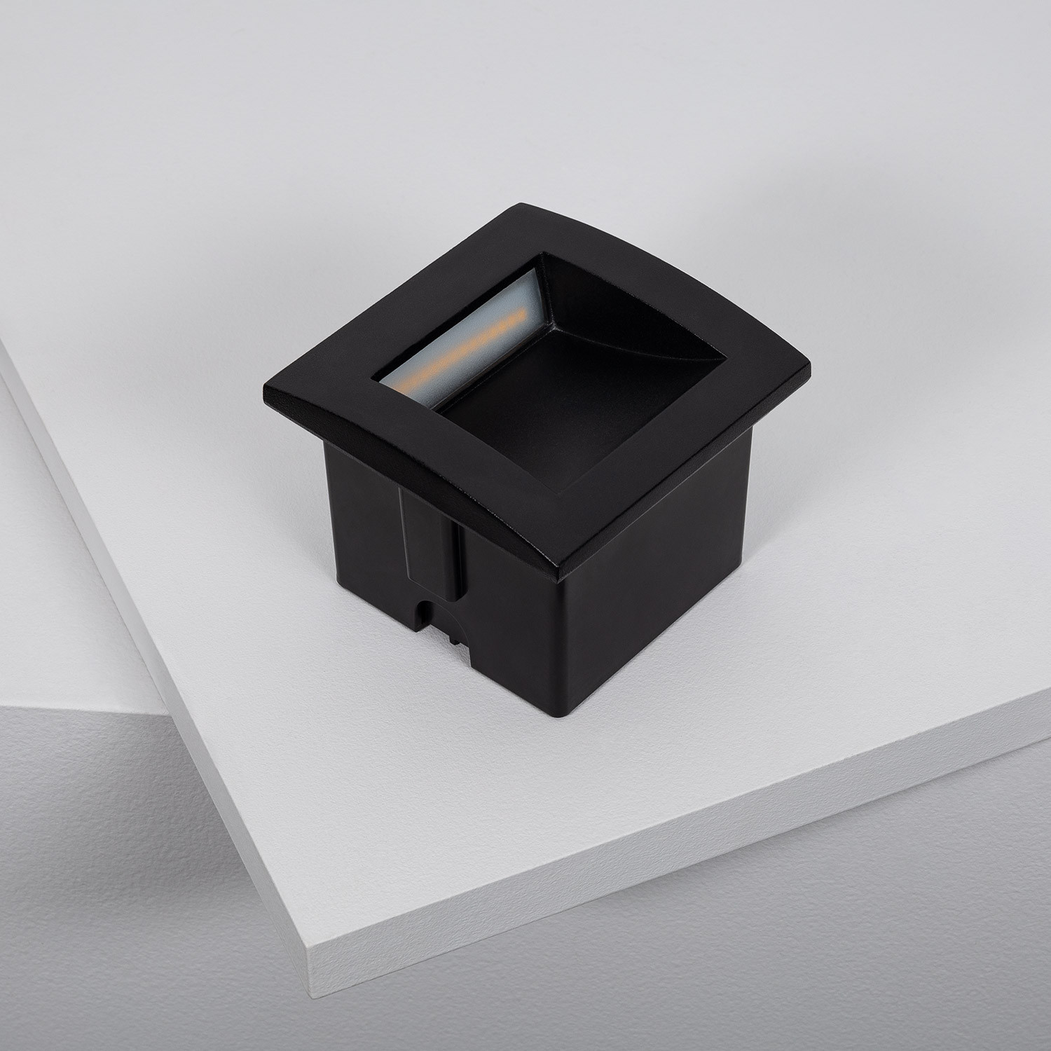4W Leif Outdoor Square Recessed Black LED Wall Light - Ledkia