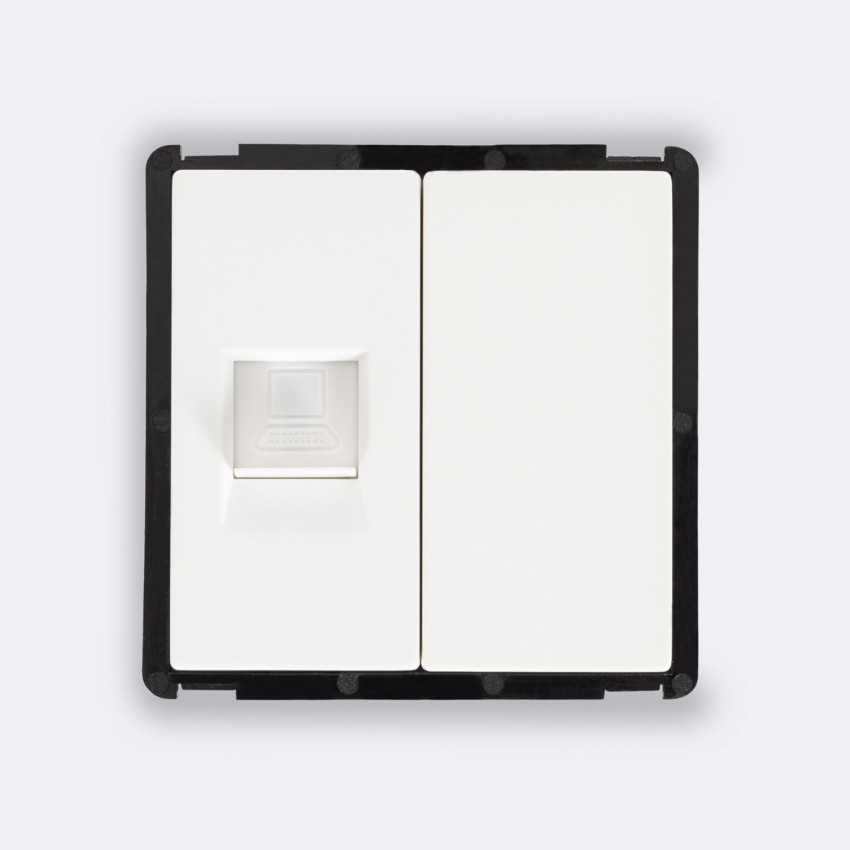 RJ45 CAT 6 Socket Internet + Modern Cover Cap - Ledkia