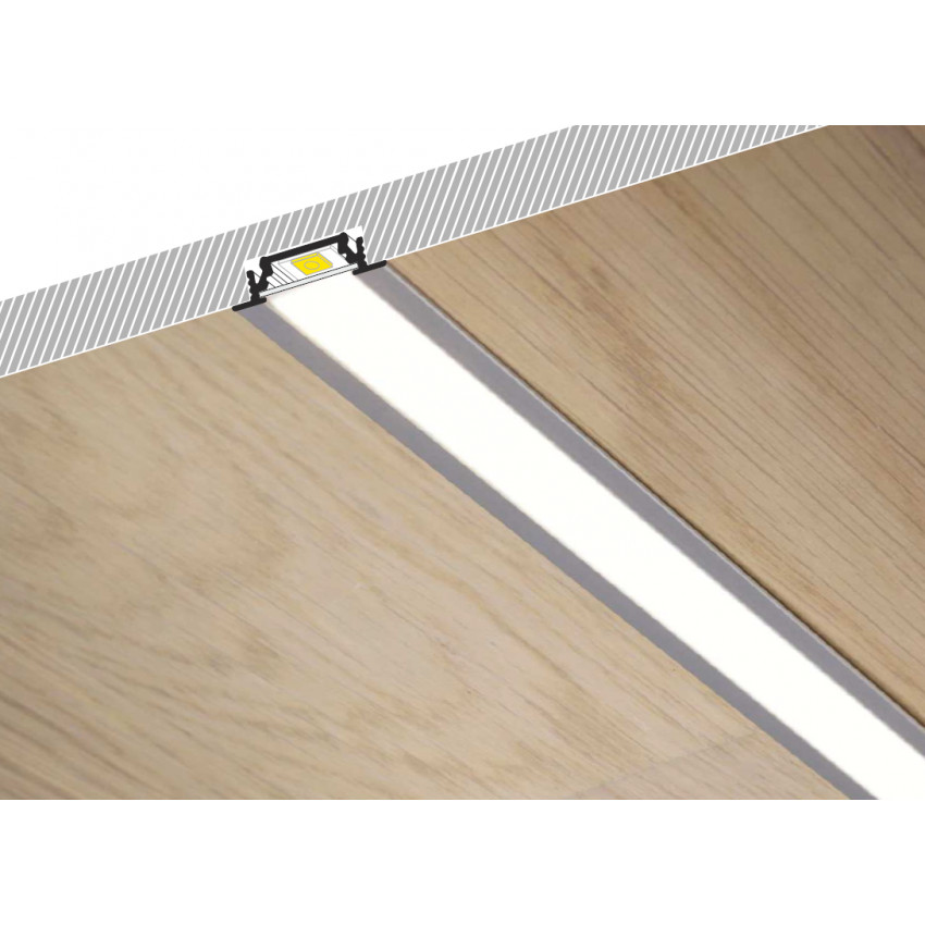 Recessed Aluminium Profile for Length LED Strips up to 12 mm - Ledkia