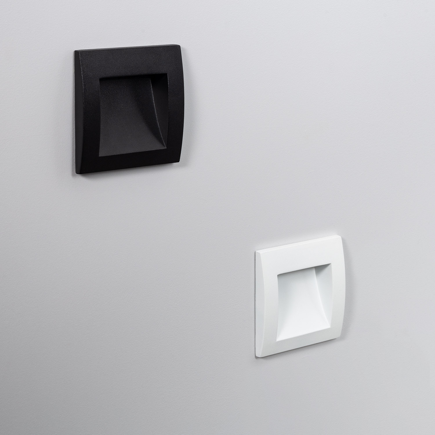 4W Leif Outdoor Square Recessed Black LED Wall Light - Ledkia