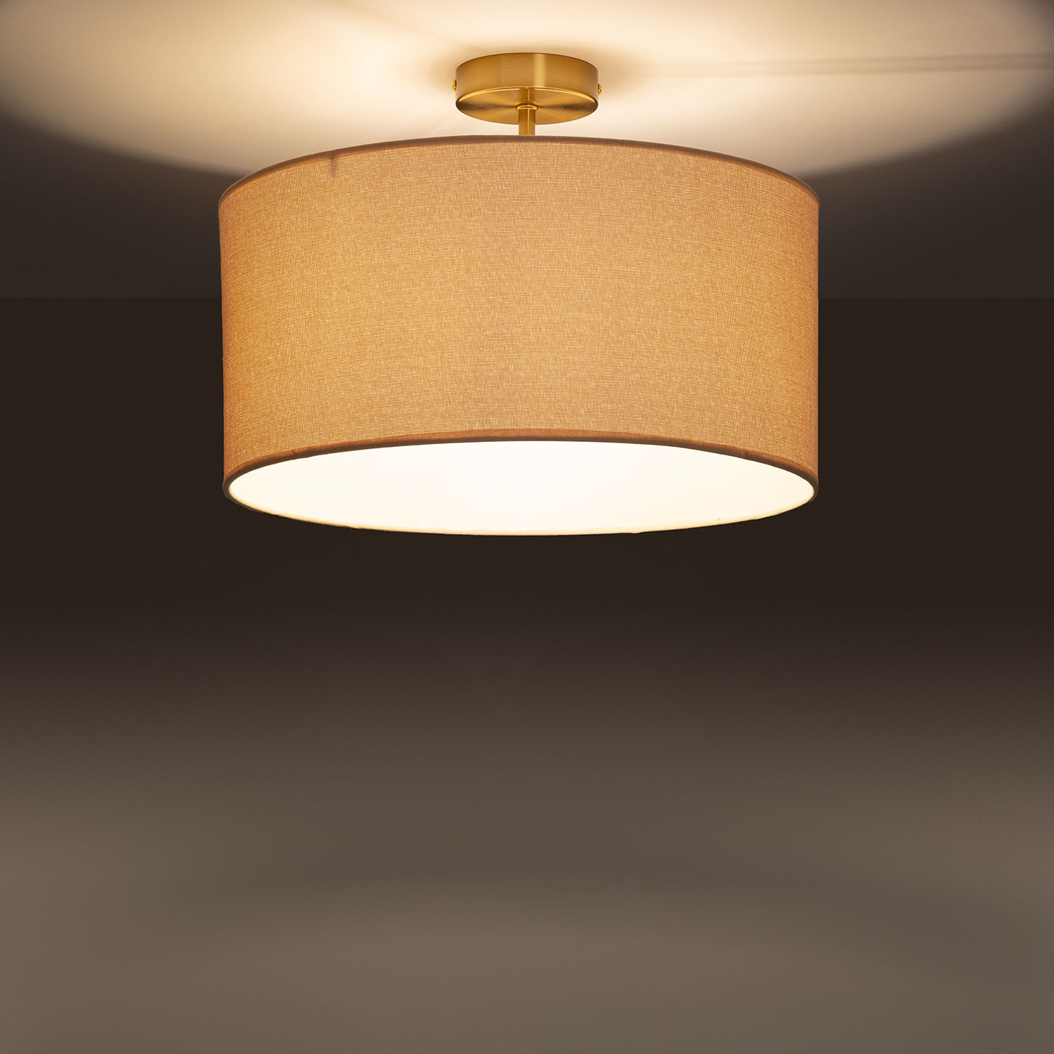 Quiton Metal & Fabric Ceiling Lamp - Ledkia