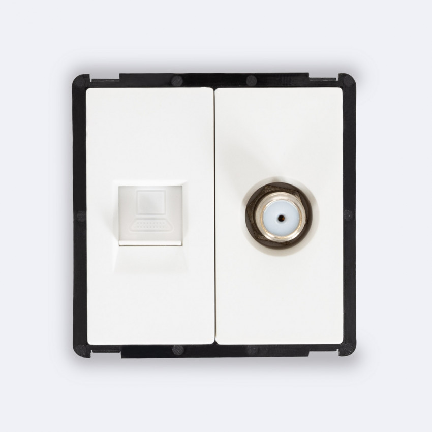 RJ45 CAT 6 Socket Internet Module +Modern Satellite - Ledkia